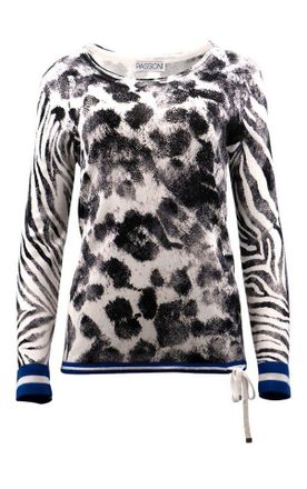 Passioni Strickpullover mit Animal-Mustermix