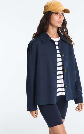 Oysho Jacke aus Baumwollmix in Marineblau mit Taschen-Navy
