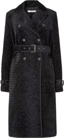 Fendi Samt Mantel - - Coats - Damen - Schwarzk - 2XS