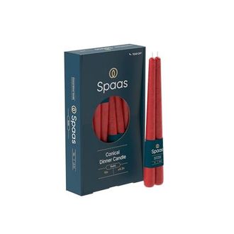 Spaas 8x 2 Elegante Rustikale Tafelkerzen 6,5St - rot