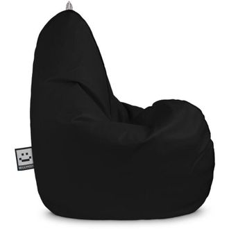 Happers Happers - Pouf Poire Relax Similicuir pour Ext&eacute;rieur ou Int&eacute;rieur Noir Enfant Noir