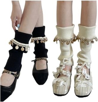 Generic Chaussettes avec pendentifs coquillage pour femme, 2 pi&egrave;ces., Taille unique