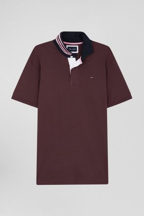 Eden Park Maillot En Coton Bordeaux Dessous De Col Cercl&eacute; Coupe Regular