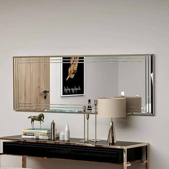 Dmora Spiegel Pleione 40x120 cm Wei&szlig; Strukturglas