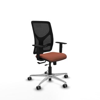Piqueras y Crespo Schreibtischstuhl mit Armlehnen und hoher R&uuml;ckenlehne, Kaffeefarben, h&ouml;henverstellbare Lendenwirbelst&uuml;tze, ausgestattet mit Syncro/Traslack und Schnei