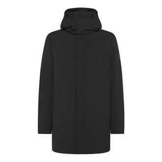 Peuterey Homme, Manteaux, Noir, Taille: S Trench noir avec traitement hydrofuge