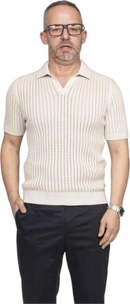 Mauro Ottaviani Homme, Tops, Beige, Taille: XL Polo Buttonless 251