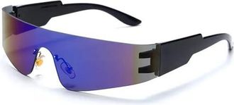 Generic NEUE Sporttrends Brille Sonnenbrille Frauen M?nner Mode Punk Brille Sport Lunettes de soleil, Noir/bleu, Taille unique