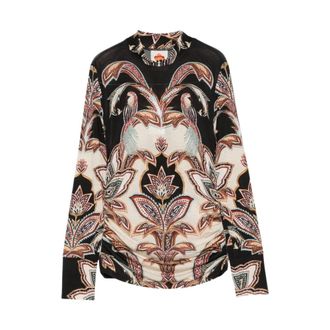 Farm Rio Tapestry Dream Langarm Jersey Bluse - - Tops - Damen - Mehrfarbig - S