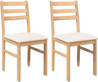vidaXL Sedie Da Pranzo Con Cuscini 2 Pz In Legno Massello Di Hevea - Vidaxl