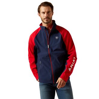 Ariat Mens Team EQ Jacket Long Sleeve in Navy Red, Size 2X-Large, by Ariat