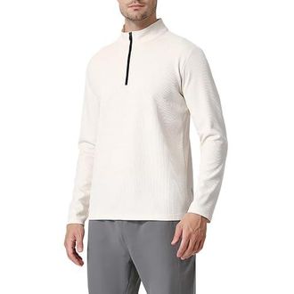 Generic Haut de sport &agrave; manches longues pour homme, s&eacute;chage rapide, fermeture &eacute;clair 1/4, col montant, t-shirt l&eacute;ger et respirant pour entra&icirc;nement de sport d