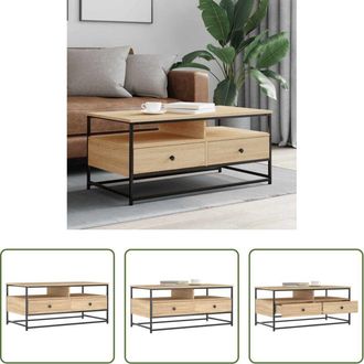 vidaXL vidaXL Table de salon avec tiroirs - Table basse ch&ecirc;ne sonoma 100x51x45 cm bois ding&eacute;nierie