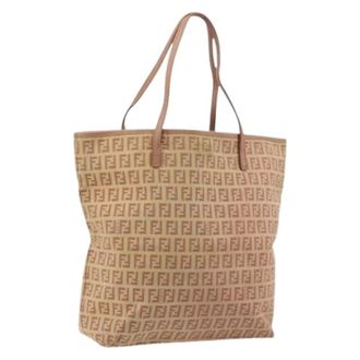 Fendi Pre-owned Sac Cabas Zucchino en Toile - Femme - Pre-owned - Beige - Taille: ONE Size