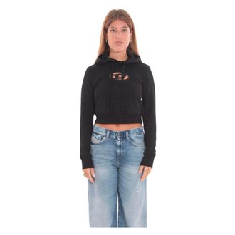 Diesel F-Slimmy Oval D Cropped Sweat &agrave; capuche - Femme - Sweatshirts et sweats &agrave; capuche - Noir - Taille: 36 FR