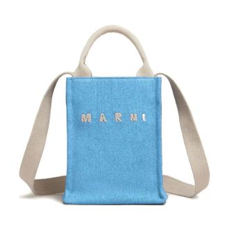 Marni Femme, Sacs, Bleu, Taille: ONE Size Denim Small Tote Bag