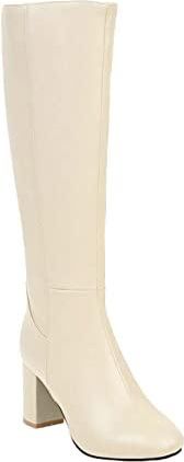 Generic Bottes d&eacute;quitation confortables et d&eacute;contract&eacute;es pour femme - Fermeture &eacute;clair lat&eacute;rale - Talon &eacute;pais - &Eacute;l&eacute;gantes et extensibles - &Agrave; enfiler - Pour la