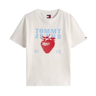 Tommy Jeans T-Shirt f&uuml;r Damen, Regul&auml;r (Ecru)