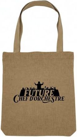 Fabulous Sac Shopping Tote Bag Aspect Lin - Future Chef dOrchestre Musique Classique - Sac de Courses Toile Epaisse 360g Beige Naturel Cabas Port&eacute; Epaule Solid