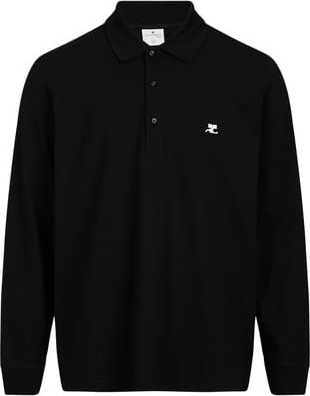 Courr&egrave;ges Polo manches longues &agrave; logo en coton