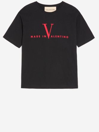 Valentino Mens Cotton T-Shirt With Logo Black T-Shirts And Polos