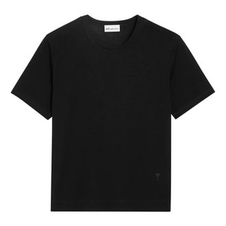 Ami Klassisches Kurzarm-T-Shirt mit Ami de Coeur-Patch - - Tops - Herren - Schwarzk - XL