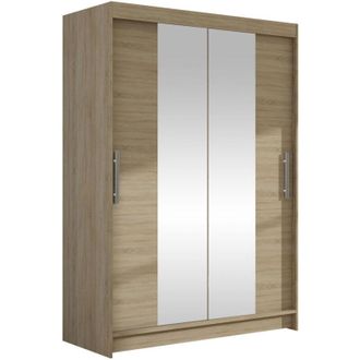 Mirjan24 Armoire Closico 133, Sonoma ch&ecirc;ne, 200x120x58cm, Portes darmoire: Coulissantes, Nombre d&eacute;tag&egrave;res: 5