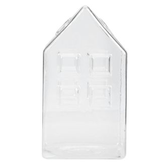 OSALADI Kleine Glasvase Hausform Kreative Blumenvase Dekor Glattes Glas f&uuml;r Tischdeko Wohnzimmer