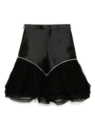 Comme Des Garçons short à empiècements contrastants - Noir