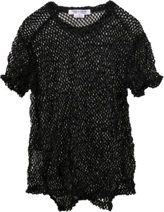 Comme Des Gar&ccedil;ons Femme, Blouses et Chemises, Noir, Taille: 42 FR Fishnet Short Sleeves Crew Neck