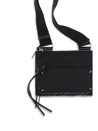 Maison Margiela Mens Camera Shoulder Bag Zip Black Nylon Black-Black Black/black