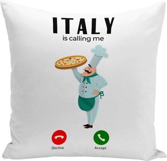 Fabulous Kissen Kissenbezug 40x40 cm Italy is Calling Me Pizza Reisen Gastronomie