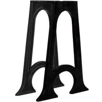 vidaXL 2 pieds de table de salle &agrave; manger Base vo&ucirc;t&eacute;e Cadre en a Fonte Vidaxl