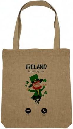 Fabulous Sac Shopping Tote Bag Aspect Lin - Ireland Is Calling Me Leprechaun Clover Myth - Sac de Courses Toile Epaisse 360g Beige Naturel Cabas Port&eacute; Epaule S