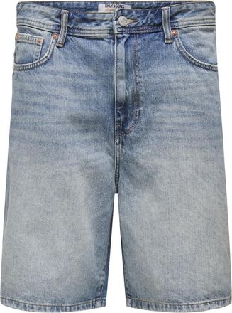 Only & Sons Herren ONSFADE MBD 9085 AZG DNM Shorts Jeansshorts, Medium Blue Denim, XL