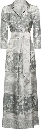 Pierre-Louis Mascia robe longue à imprimé paysage - Gris