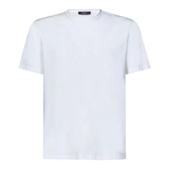 Herno Homme, Tops, Blanc, Taille: 2XL T-shirt &agrave; col rond avec plaque logo