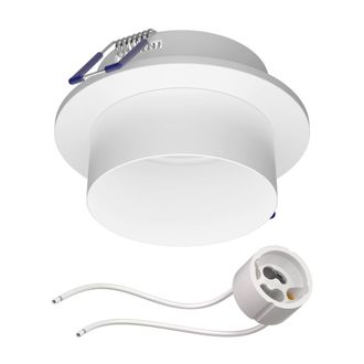 LEDs Com Deckeneinbaurahmen KRON, rund, wei&szlig; matt (GU10/MR16/GU5,3/50mm) inkl. GU10 Fassung