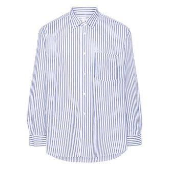 Comme Des Gar&ccedil;ons Gestreiftes Baumwollhemd - - Shirts - Herren - Blau - L
