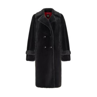 Cesare Gaspari Manteau Miriam en fausse fourrure &agrave; double boutonnage - Femme - Manteaux - Gris - Taille: 40 FR