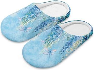 Coloranimal Pantoufles de spa pour femme - Pour chambre dh&ocirc;tes, maison - Bout ferm&eacute; - R&eacute;utilisable - Sandales dh&ocirc;tel, Libellule lavande, 38.5/39.5 EU