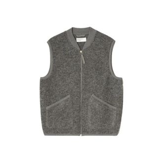 Universal Works Zip Gilet - - Knitwear - Herren - Grau - M