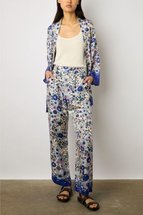 Gerard Darel Pantalon satin&eacute; &agrave; fleurs - CARMEL - Naturel