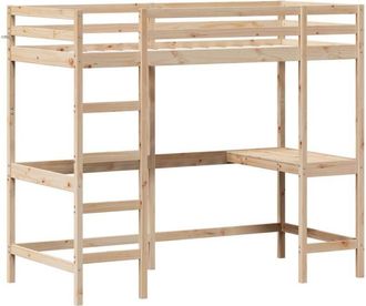 vidaXL Hochbett mit Schreibtisch 90x200 cm Massivholz Kiefer Vidaxl