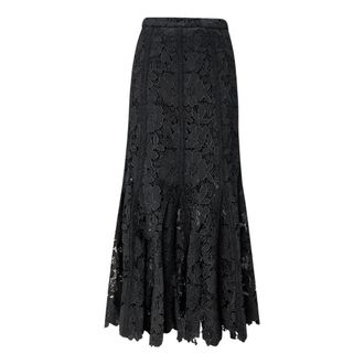 Self Portrait Femme, Jupes, Noir, Taille: 34 FR Jupe Midi en Dentelle