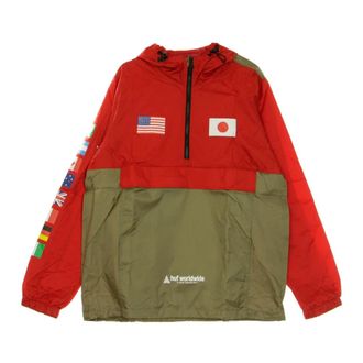 HUF Flags Anorak Jacke Cyber Rot - - Jackets - Herren - Mehrfarbig - XL