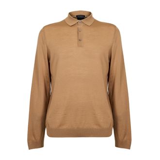 HUGO BOSS Lanciomne Poloshirt f&uuml;r Herren, Lang&auml;rmlig (Mittelbeige)