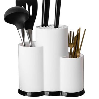 Generico Besteckblockhalter: Rechteckiger Bestecksortierer, offener Zugang, kompaktes Fu&szlig;abdruck-Design, geteilte Struktur, effiziente Kapazit&auml;t, Langschwanz-O