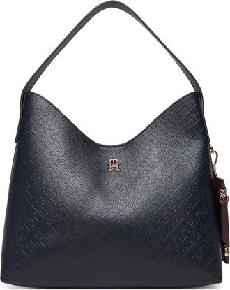 Tommy Hilfiger Handtasche Tommy Hilfiger Th Icon Shoulder Bag Mono AW0AW18141 Dunkelblau