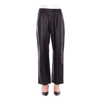 SOLOTRE Femme, Pantalons, Noir, Taille: 38 FR Leather Pantalons
